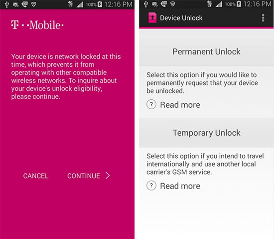 T-Mobile USA Mobile Device Unlock App (Official Unlock) T-Mobile USA Mobile Device Unlock App (Official Unlock)